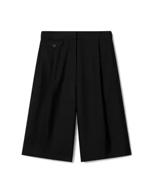 Lilysilk Wool Silk Bermuda Shorts - Black