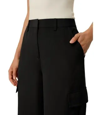 Lilysilk Silk Crepe Cargo Pant - Black
