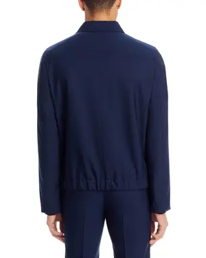 SLOWEAR Wool Zip Blouson Jacket - Navy