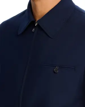 SLOWEAR Wool Zip Blouson Jacket - Navy
