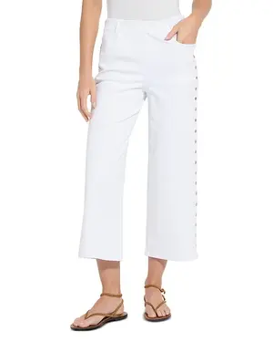 Lyssé Willa Scallop Studded High Rise Crop Jeans