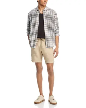 Bloomingdale'S Solid Linen Elastic Waist Shorts - Khaki