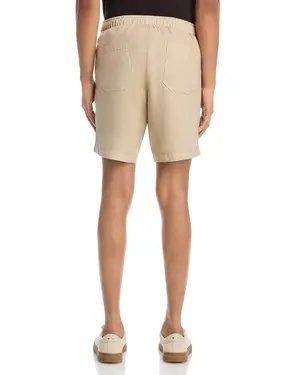Bloomingdale'S Solid Linen Elastic Waist Shorts - Khaki