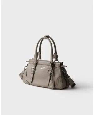 Prada Leather Tote Bag - Grey