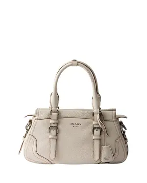 Prada Leather Tote Bag - Neutral