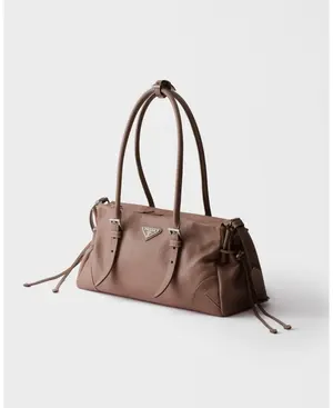Prada Bonnie Medium Antiqued Leather Tote Bag - Brown Overflow
