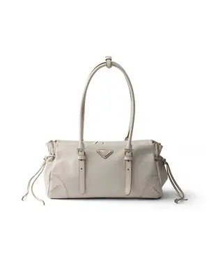 Prada Bonnie Medium Antiqued Leather Tote Bag - Neutral