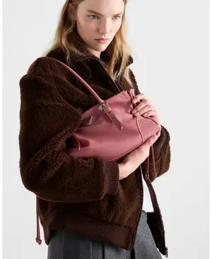 Prada Medium Antiqued Leather Tote Bag - Pink