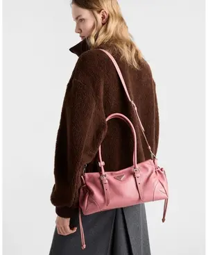 Prada Medium Antiqued Leather Tote Bag - Pink