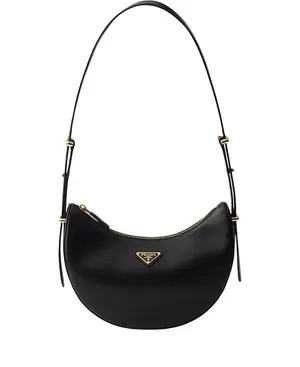 Prada Arque Small Leather Shoulder Bag - Black
