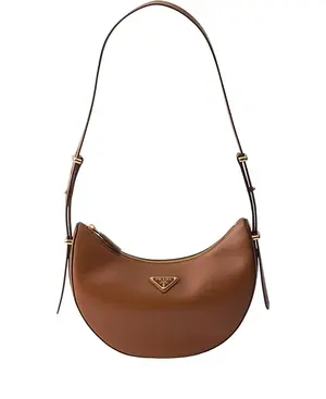 Prada Arque Small Leather Shoulder Bag - Brown