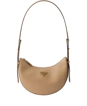 Prada Arque Small Leather Shoulder Bag - Neutral