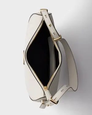 Prada Arque Small Leather Shoulder Bag - White