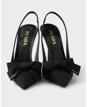 Prada Mesh Fabric Slingback Pumps - Black