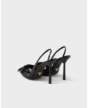 Prada Mesh Fabric Slingback Pumps - Black