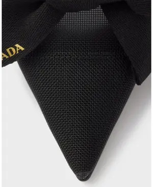 Prada Mesh Fabric Slingback Pumps - Black