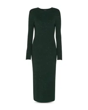 Whistles Annie Sparkle Knit Dress - Dark Green