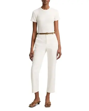 Vince Ribbed Knit Top - Bone