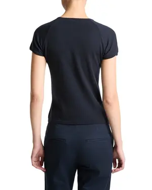 Vince High V Neck Tee - Eclipse