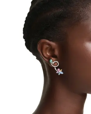 SWAROVSKI Ariana Grande X Dragonfly And Flower Asymmetrical Earrings - Multicolored