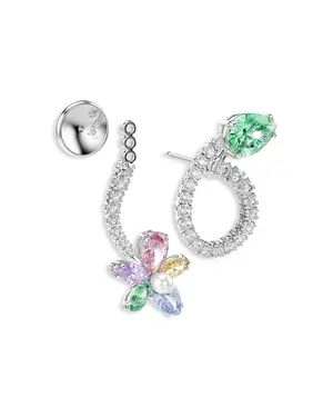 SWAROVSKI Ariana Grande X Dragonfly And Flower Asymmetrical Earrings - Multicolored