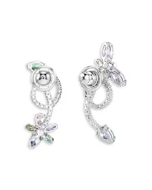 SWAROVSKI Ariana Grande X Dragonfly And Flower Asymmetrical Earrings - Multicolored