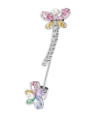 SWAROVSKI Ariana Grande X Crystal Dragonfly & Flower Brooch - Multicolored
