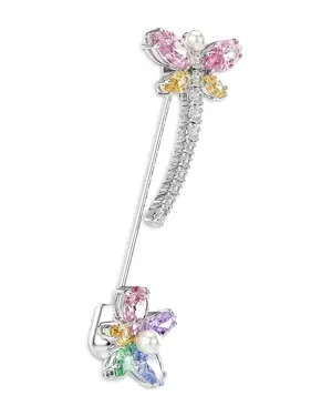 SWAROVSKI Ariana Grande X Crystal Dragonfly & Flower Brooch - Multicolored