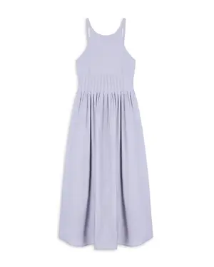 Emporio Armani Poplin Smocked Sleeveless Dress