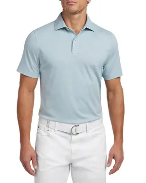 David Donahue Connery Cotton Polo Shirt - Beach Glass