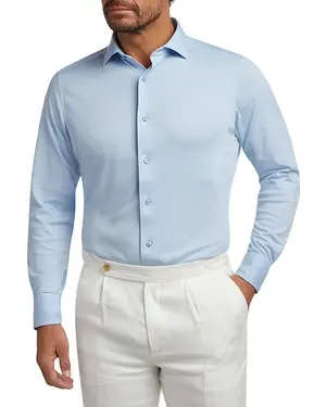 David Donahue Cotton Knit Shirt - Sky