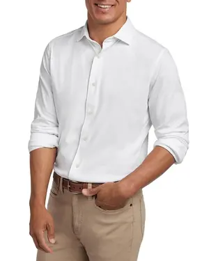 David Donahue Cotton Knit Shirt - White