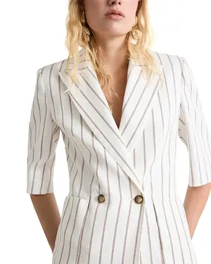 Marella Gondola Striped Blazer - White
