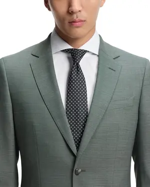BOSS H Huge Textured Solid Slim Fit Suit - Open Green