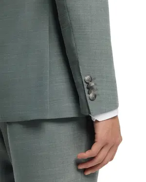 BOSS H Huge Textured Solid Slim Fit Suit - Open Green