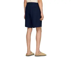Sandro Classic Fit Linen Shorts - Navy Blue