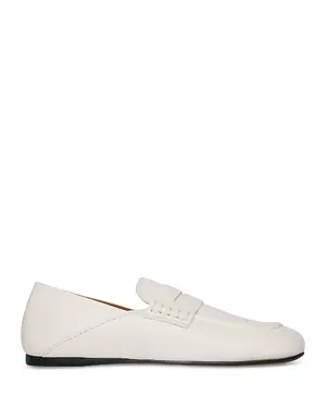 Sandro Sailor Leather Loafer Flats - White