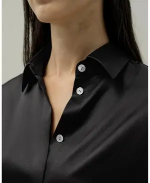 Lilysilk X Lydia Tomlinson Bianca Shirt - Black