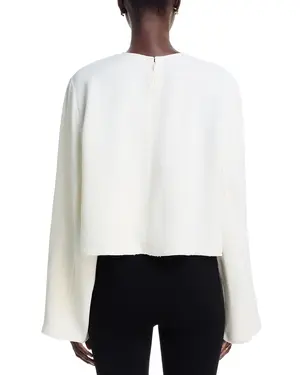 TOTEME Cropped Sable Blouse - Macadamia