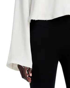 TOTEME Cropped Sable Blouse - Macadamia