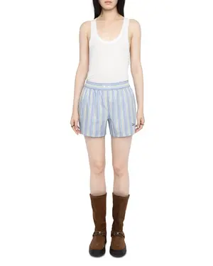 Zadig&Voltaire Pax Striped Cotton Shorts - Sixtine