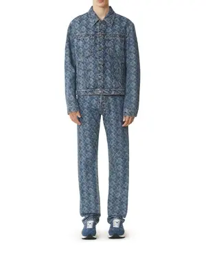 LANVIN Lunar Year Jacquard Denim Pants - Medium Blue