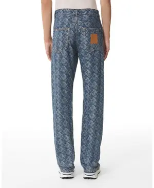 LANVIN Lunar Year Jacquard Denim Pants - Medium Blue