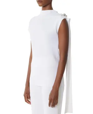LANVIN Viscose Knit Top - White.