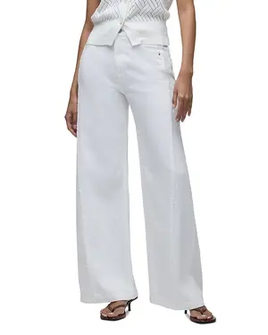 Hudson Jeans Jodie High-rise Wide Leg Jeans - White
