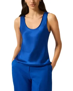 ARGENT Silk Tank Top Azure