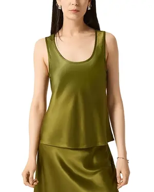 ARGENT Silk Tank Top - Pickle