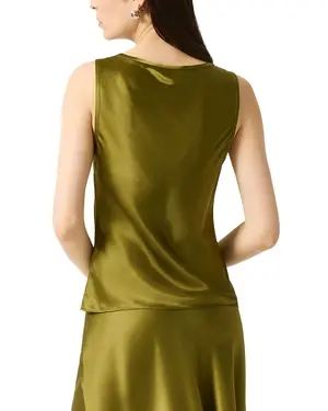 ARGENT Silk Tank Top - Pickle