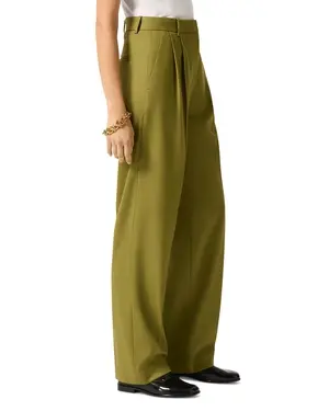 ARGENT Pleated Tapered Trousers - Pickle