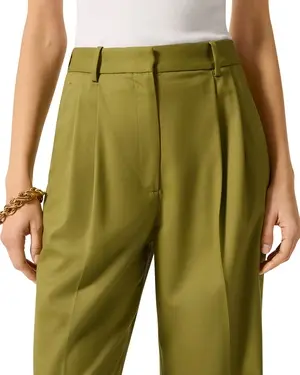 ARGENT Pleated Tapered Trousers - Pickle